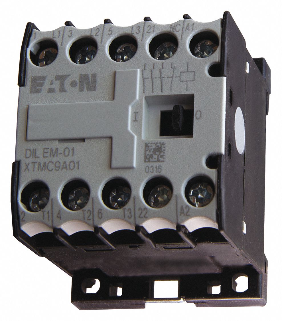 EATON, Non-Reversing, 3 Poles, Miniature IEC Magnetic Contactor - 4WXA5 ...