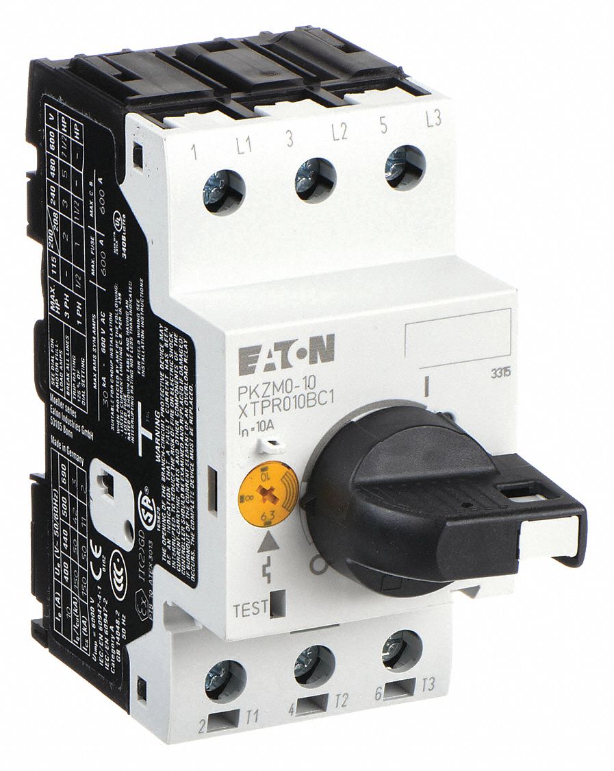 EATON, Non-Reversing, 3 Poles, Manual Motor Protector - 4WXH9 ...