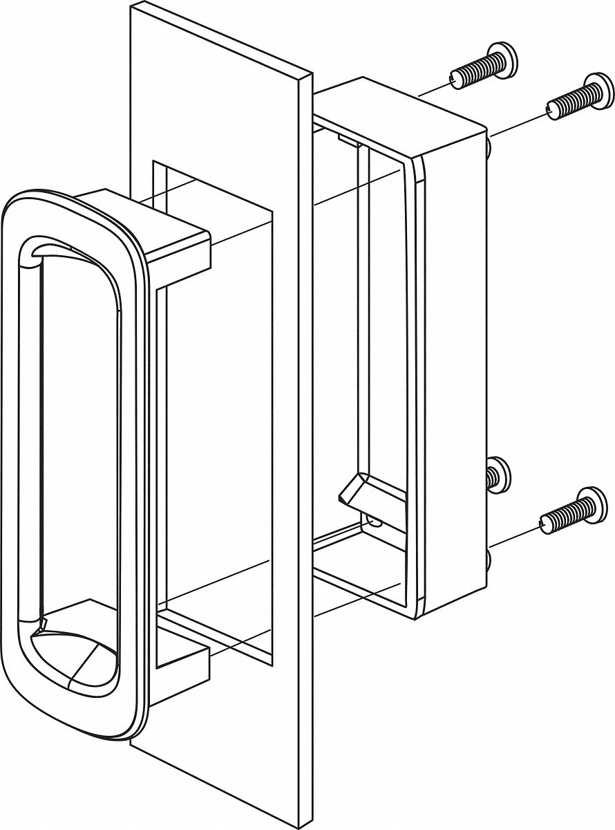 ROHDE, Threaded Holes, Plastic, Recessed Pull Handle - 4WXR1|KS-40.120. ...