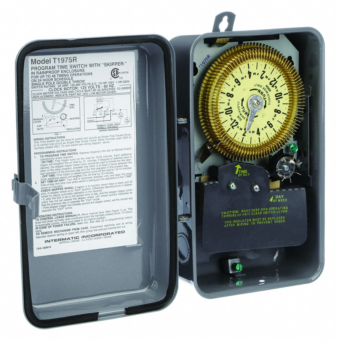 INTERMATIC, 24 hr Nominal Max. Time Setting, Steel, Electromechanical ...