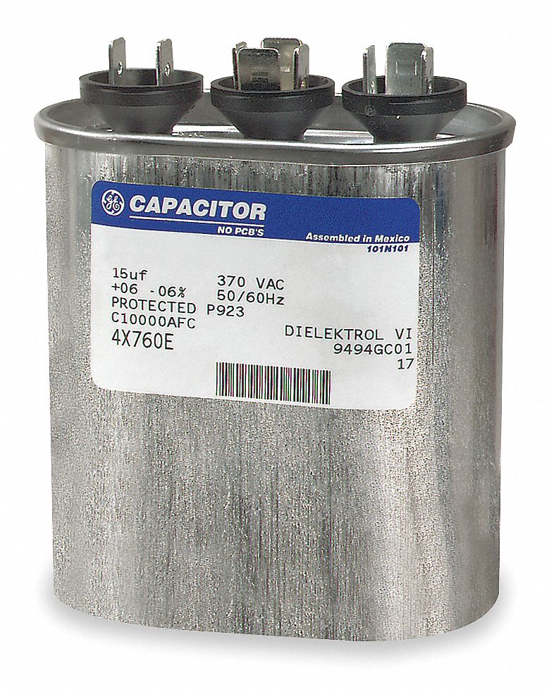 Motor Run Capacitor, Microfarad Rating 25/5, Case Height 2 7/8 in ...