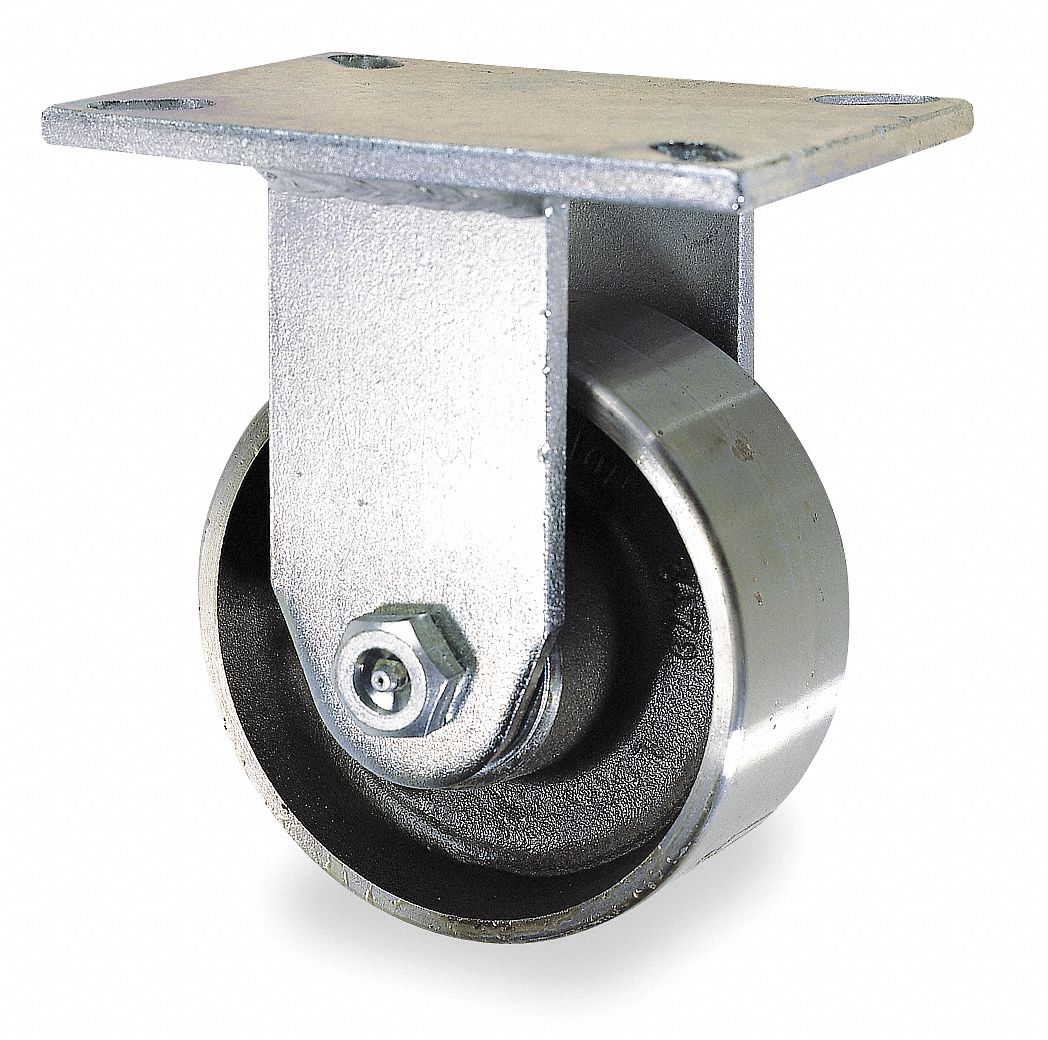 Plate Caster, Rigid, Steel, 3500 lb, 6 in Wheel Dia. - Grainger