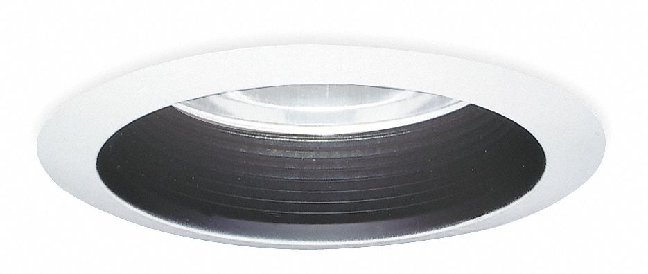 6 in White Baffle Style Fluorescent Recessed Downlight Trim, Black ...