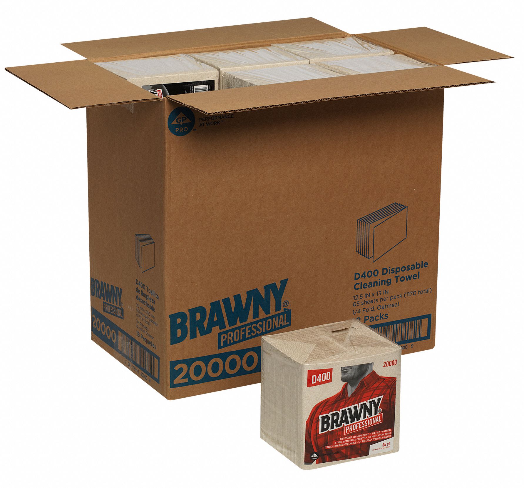 GEORGIA-PACIFIC Dry Wipe: 1/4 Fold, Super Heavy Absorbency, Good Wet ...