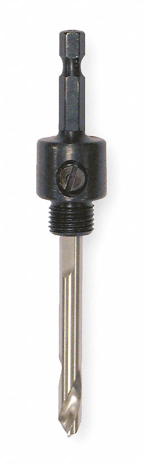 MORSE High Speed Steel Hole Saw Arbor, Hex, 1/4" dia. x 3-1/16" L Pilot ...