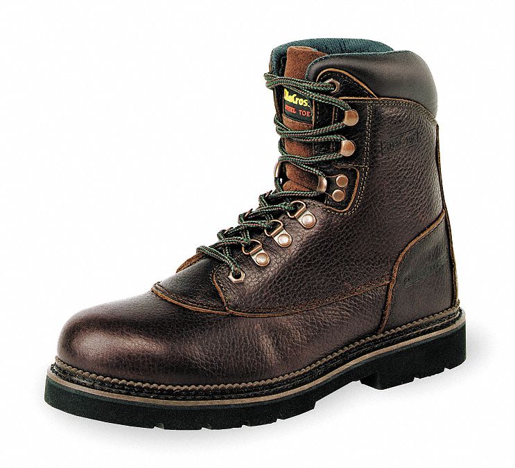 11, EE, Men's, Dark Brown, Steel Toe Type, 1 PR - Grainger