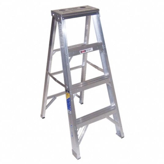 WERNER, 4 ft Ladder Size, Aluminum, Stepladder - 4XN58|404 - Grainger