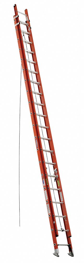 WERNER, 40 ft Ladder Size, Fiberglass, Extension Ladder - 4XP10|D6240-2 ...