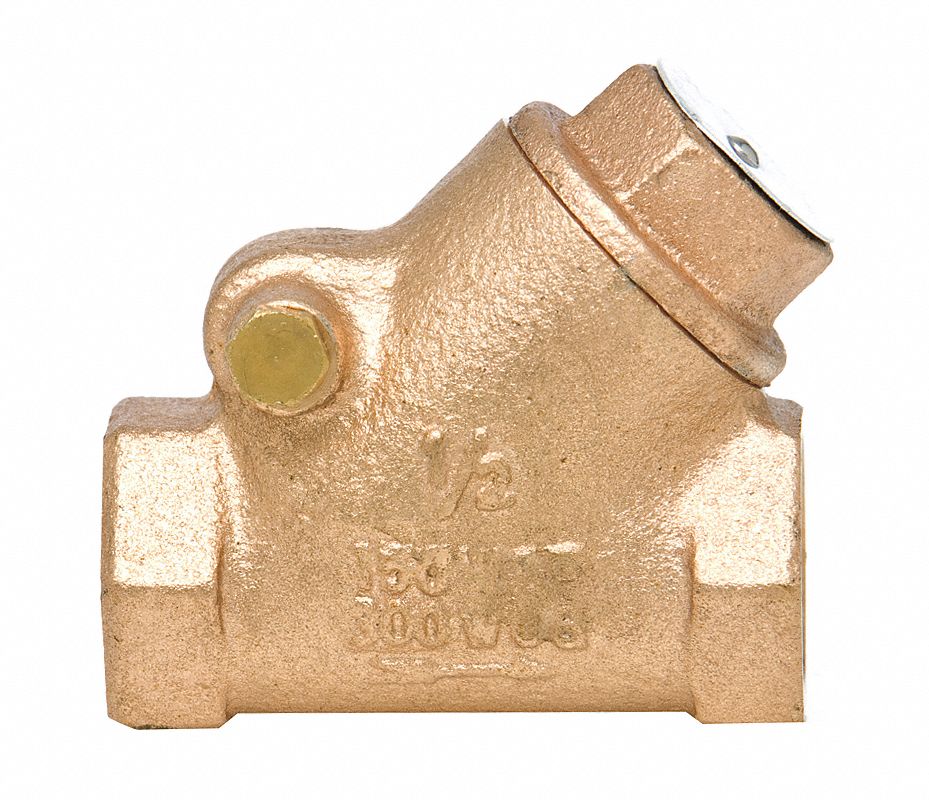 MUELLER Válvula Columpio de 1", Bronce, Tipo de Conector Roscable - Válvulas de Retención ...