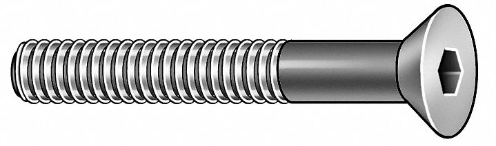 Flat, Socket Flat Head Cap Screw, 5/16"-18, Steel, Alloy Steel, Black ...