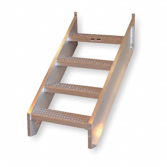 Aluminum Stair Unit, 45 in Top Step Height, 350 lb Load Capacity ...