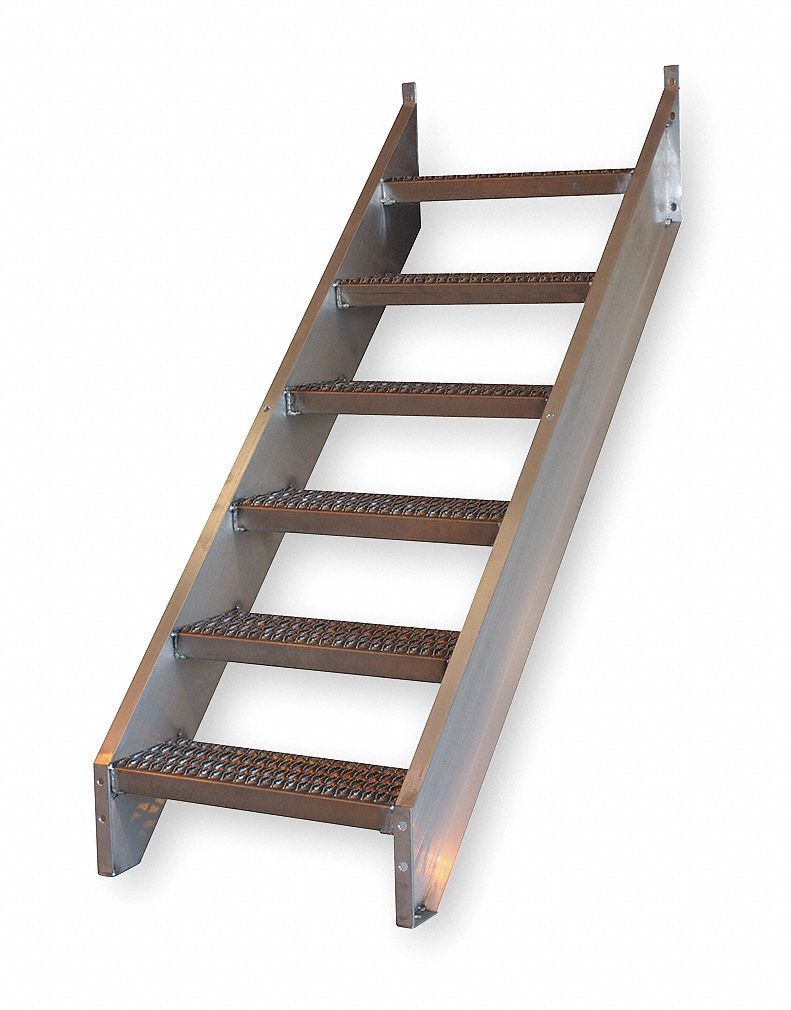 Aluminum Stair Unit, 63 in Top Step Height, 350 lb Load Capacity ...