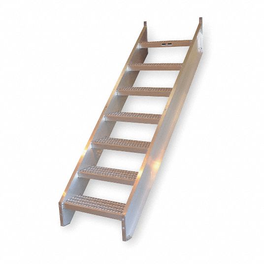 Aluminum Stair Unit, 63 in Top Step Height, 350 lb Load Capacity ...
