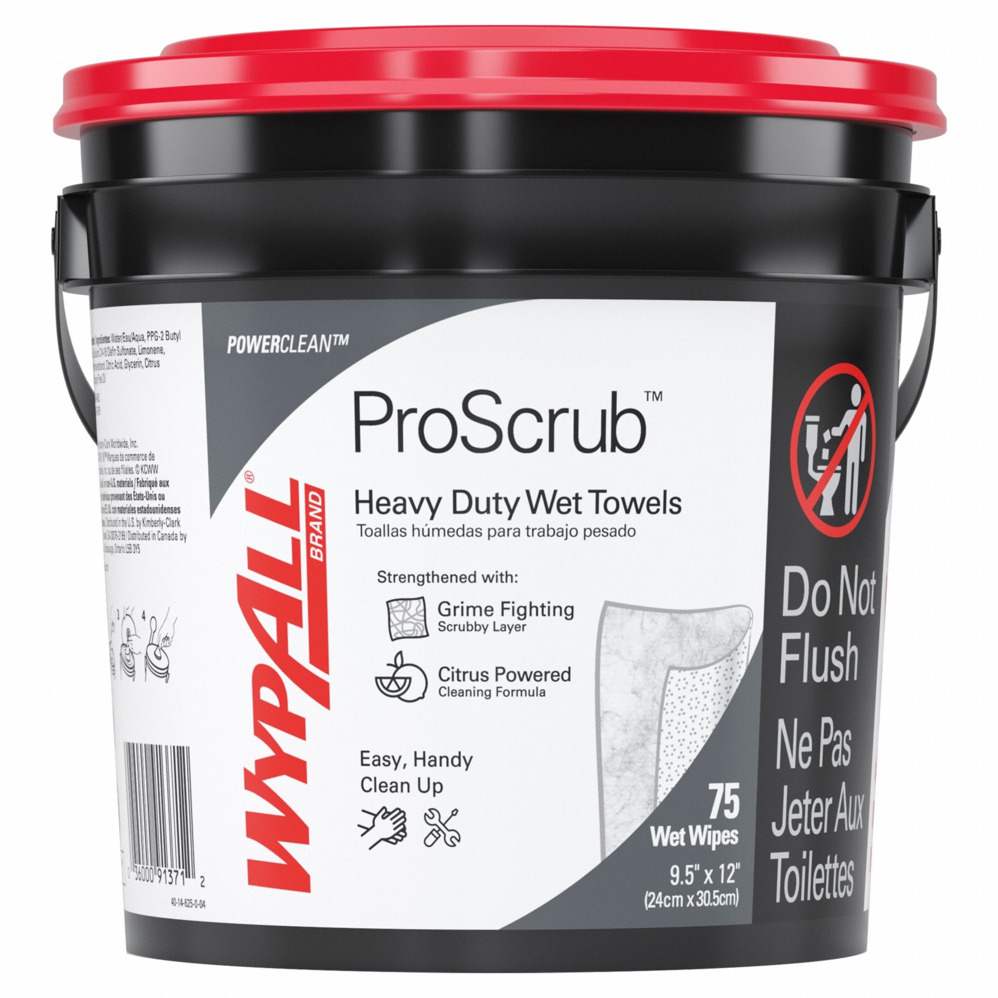 WYPALL, Bucket, 75 Wipes per Container, Hand Cleaning Wipes - 4YCR4 ...