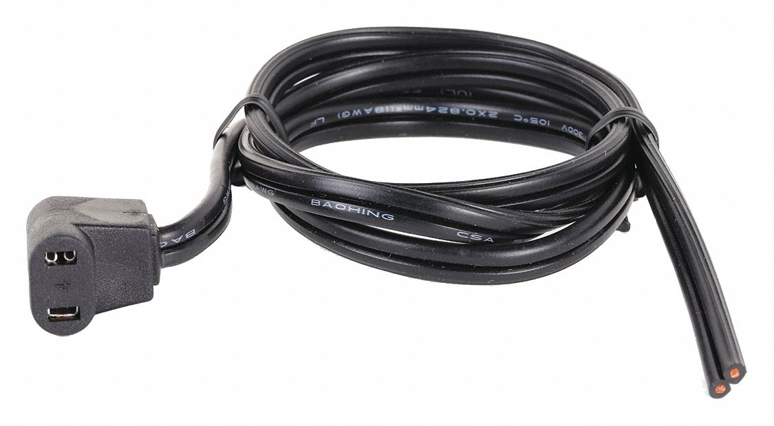 DAYTON, Cord Set With Wire Leads, 90° Plug Head Configuration, Cord Set ...