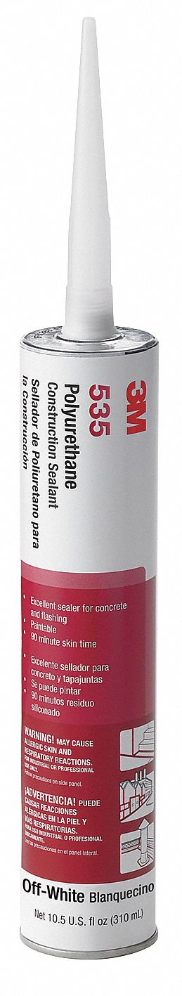 Off-White Polyurethane Construction Sealant, 10.5 fl oz Cartridge - Grainger