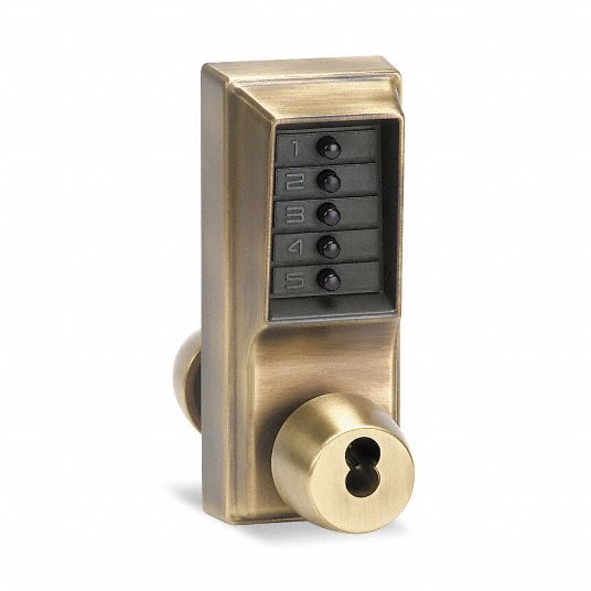 KABA, Brass, Mechanical Push Button Lockset - 4YF87|1021-B-05-41 - Grainger