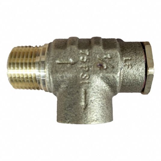 CAMPBELL, MNPT x FNPT, 1/2 in x 1/2 in, Nonadjustable Relief Valve ...