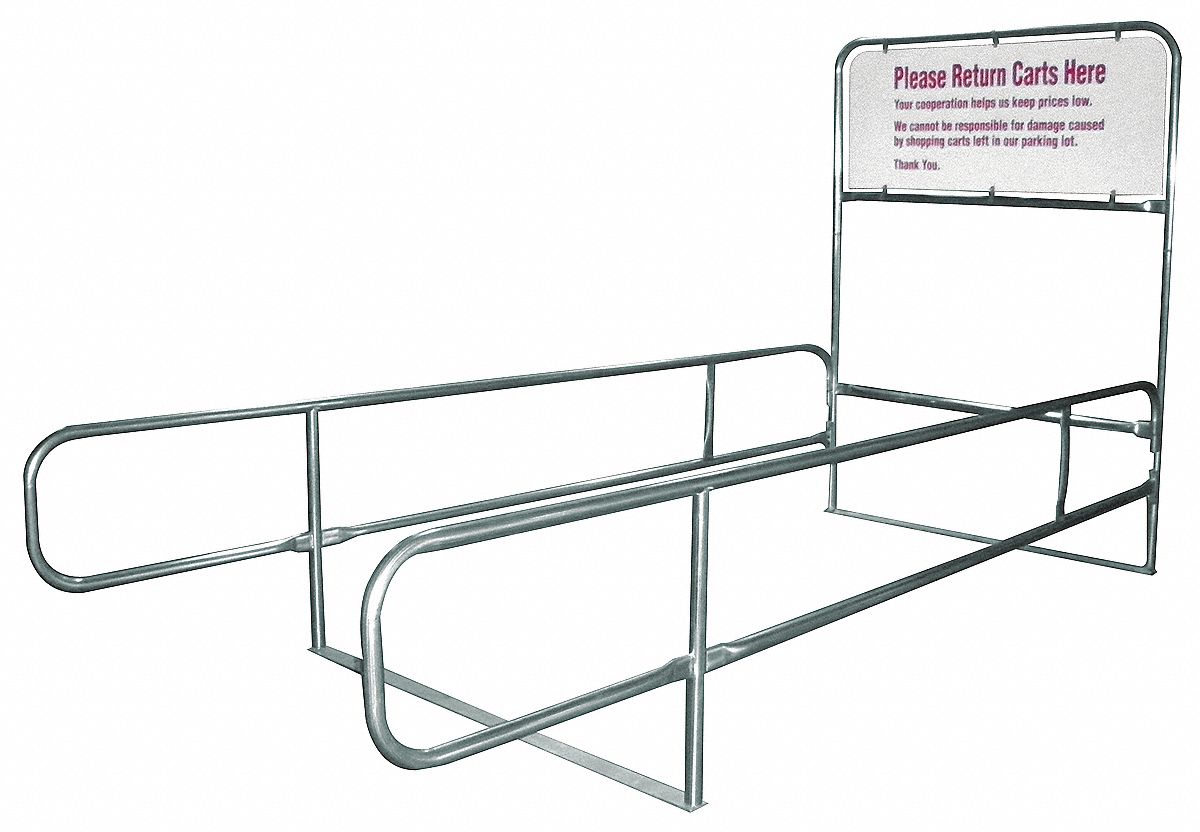 Double Wide, 14 ft Overall Lg, Double Wide Cart Corral - 4YFD6|RWR-NAT ...