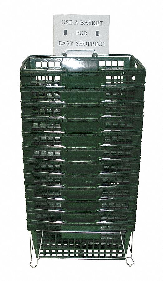 Plastic, Green, Hand Basket - 4YFF2|RWR-HDB-GN01ST - Grainger