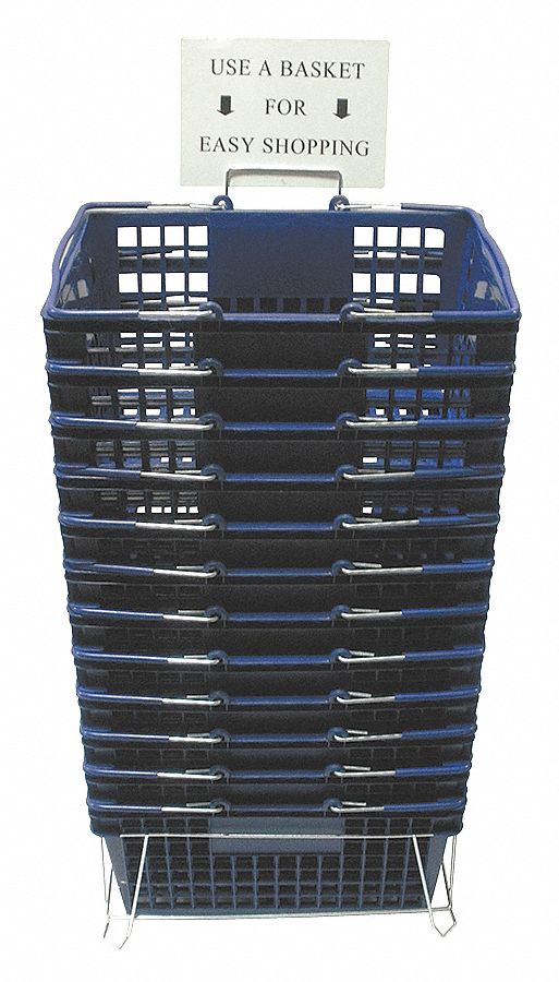 Plastic, Blue, Hand Basket - 4YFF3|RWR-HDB-BE01ST - Grainger