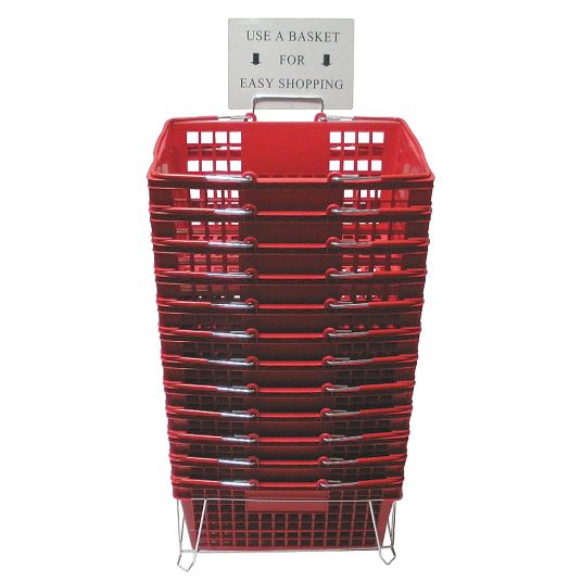 Plastic, Red, Hand Basket - 4YFF4|RWR-HDB-RD02ST - Grainger
