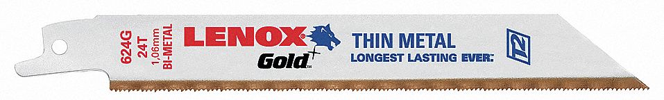 LENOX, 24 Teeth per Inch, 6 in Blade Lg, Reciprocating Saw Blade ...