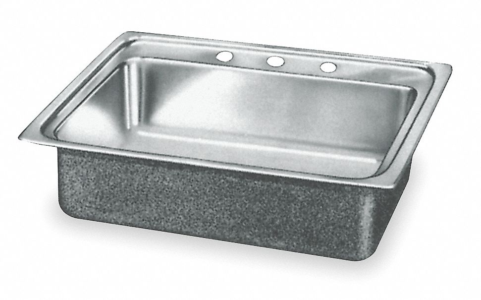 ELKAY DROP-IN SINK WITH FAUCET LEDGE,22 IN. L - Countertop Sinks ...