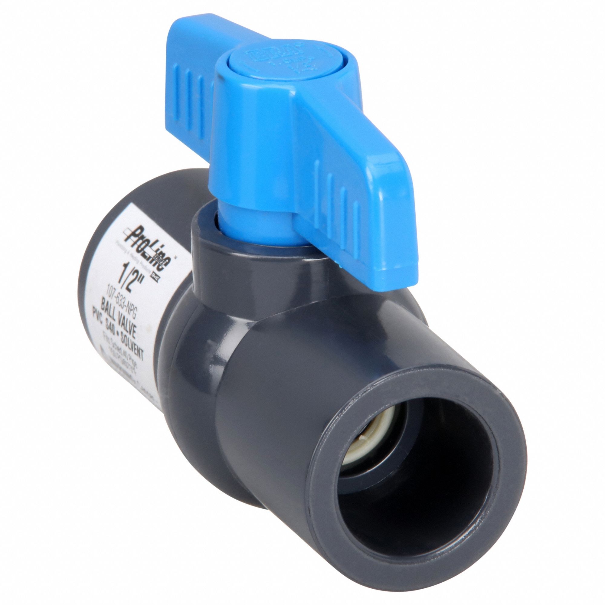 1/2 in, PVC, Manual Two-Way Ball Valve - 4YLG3|107-633-NPG - Grainger