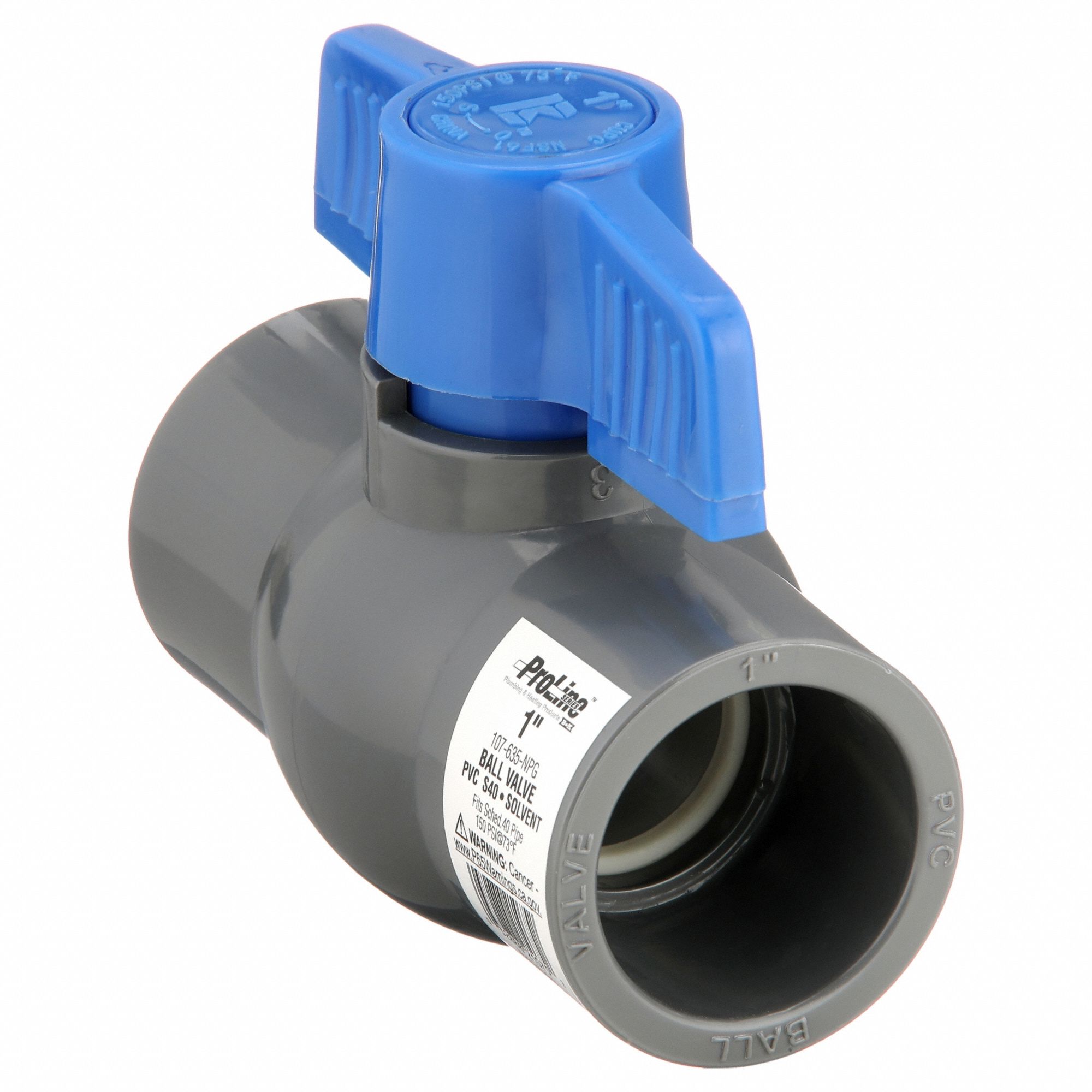 1 in, PVC, Manual Two-Way Ball Valve - 4YLG5|107-635-NPG - Grainger