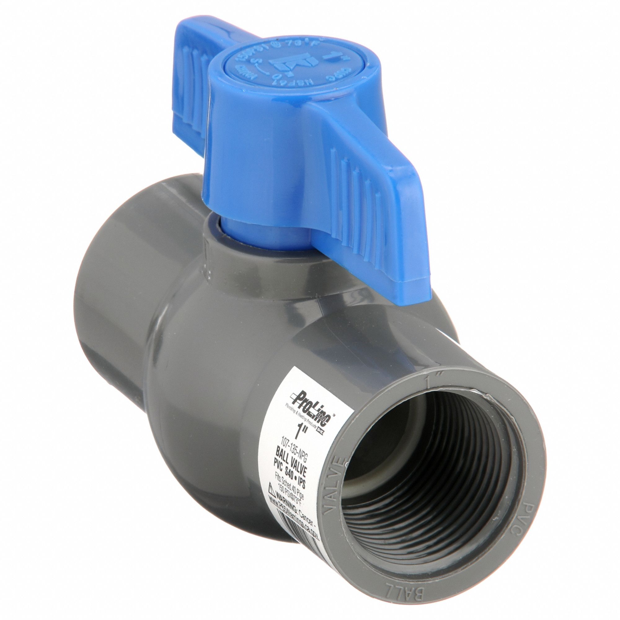 1 in, PVC, Manual Two-Way Ball Valve - 4YLH2|107-135-NPG - Grainger