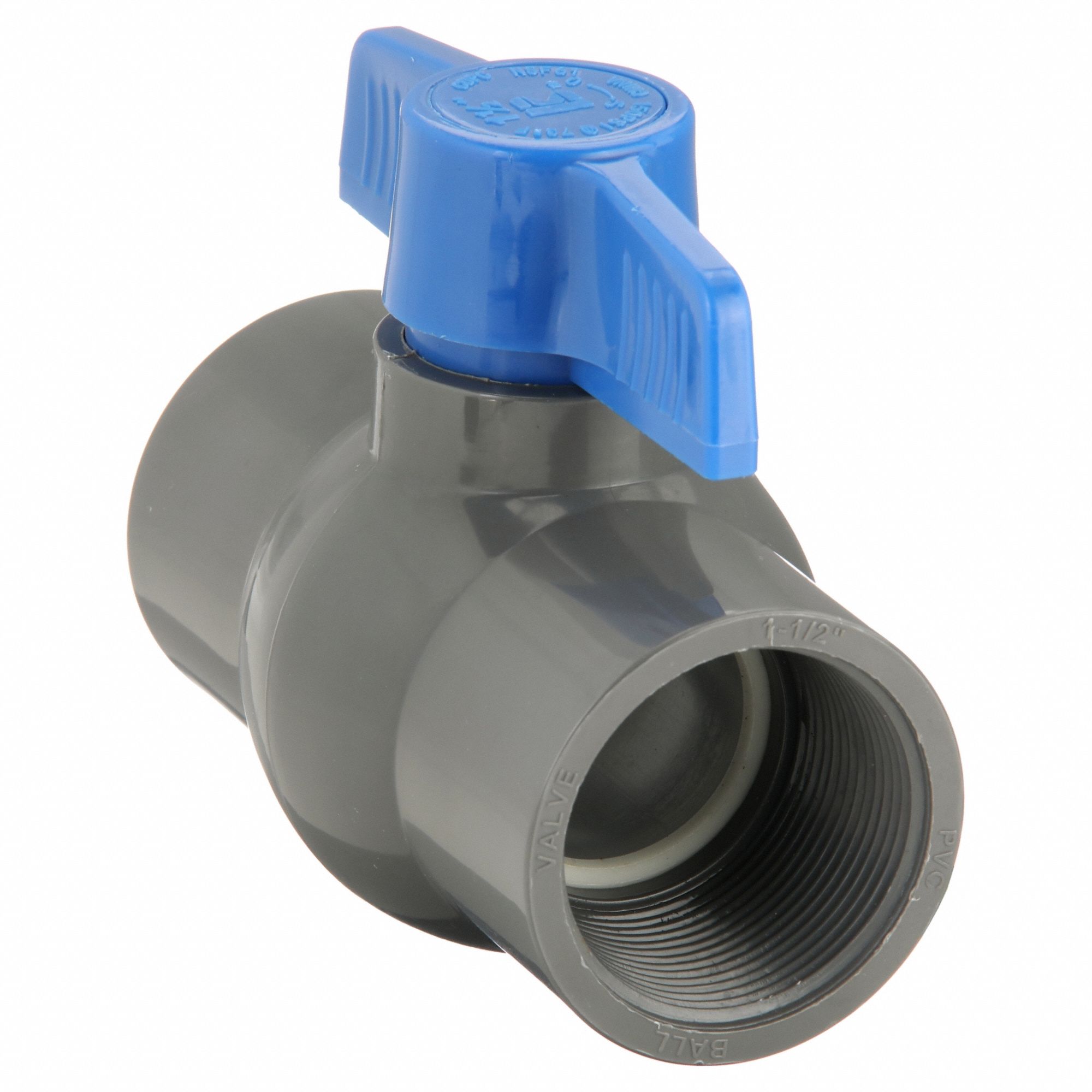 1 1/2 in, PVC, Manual Two-Way Ball Valve - 4YLH4|107-137-NPG - Grainger