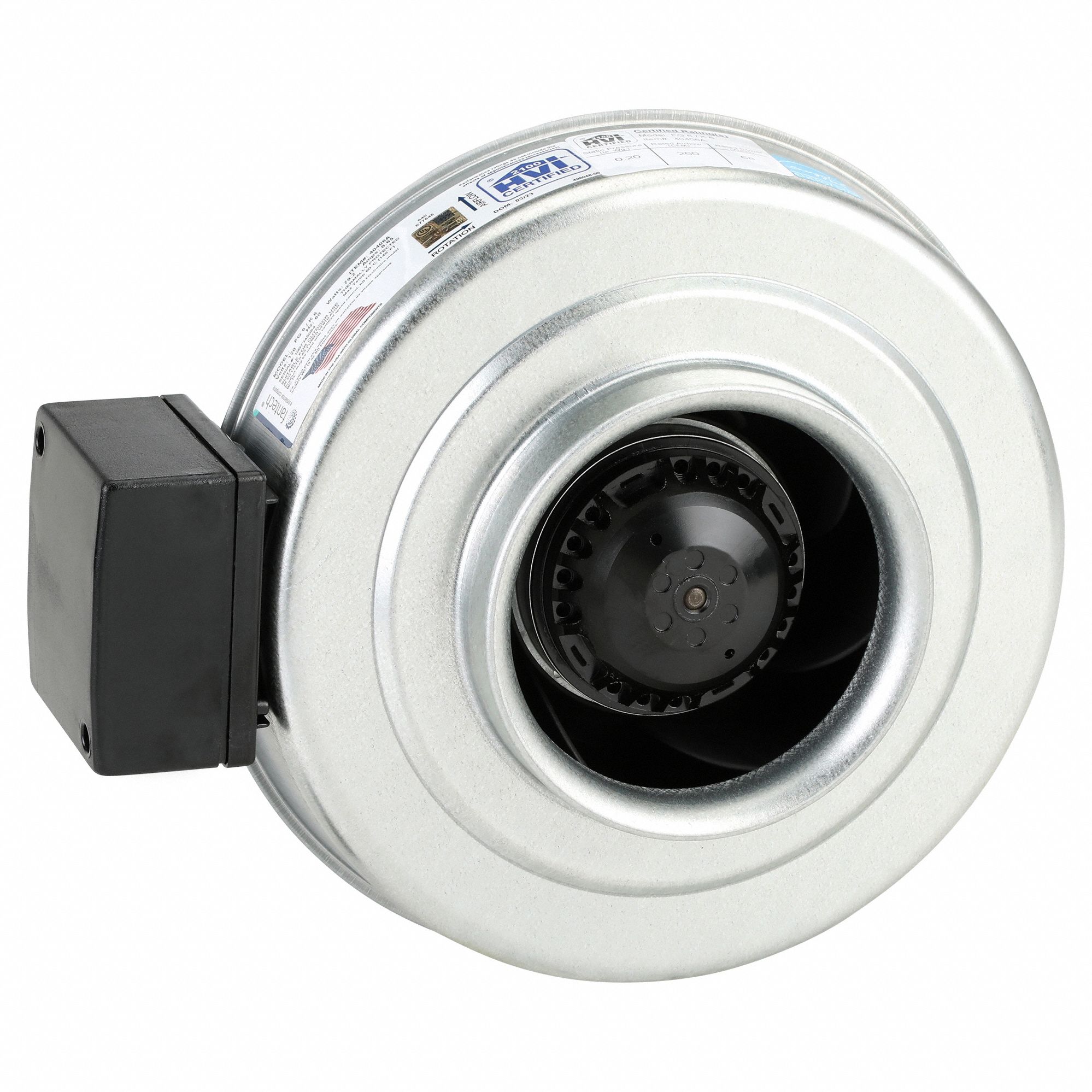 303 cfm Max., 6 in Duct, In-Line Duct Fan - 4YM44|45017 - Grainger