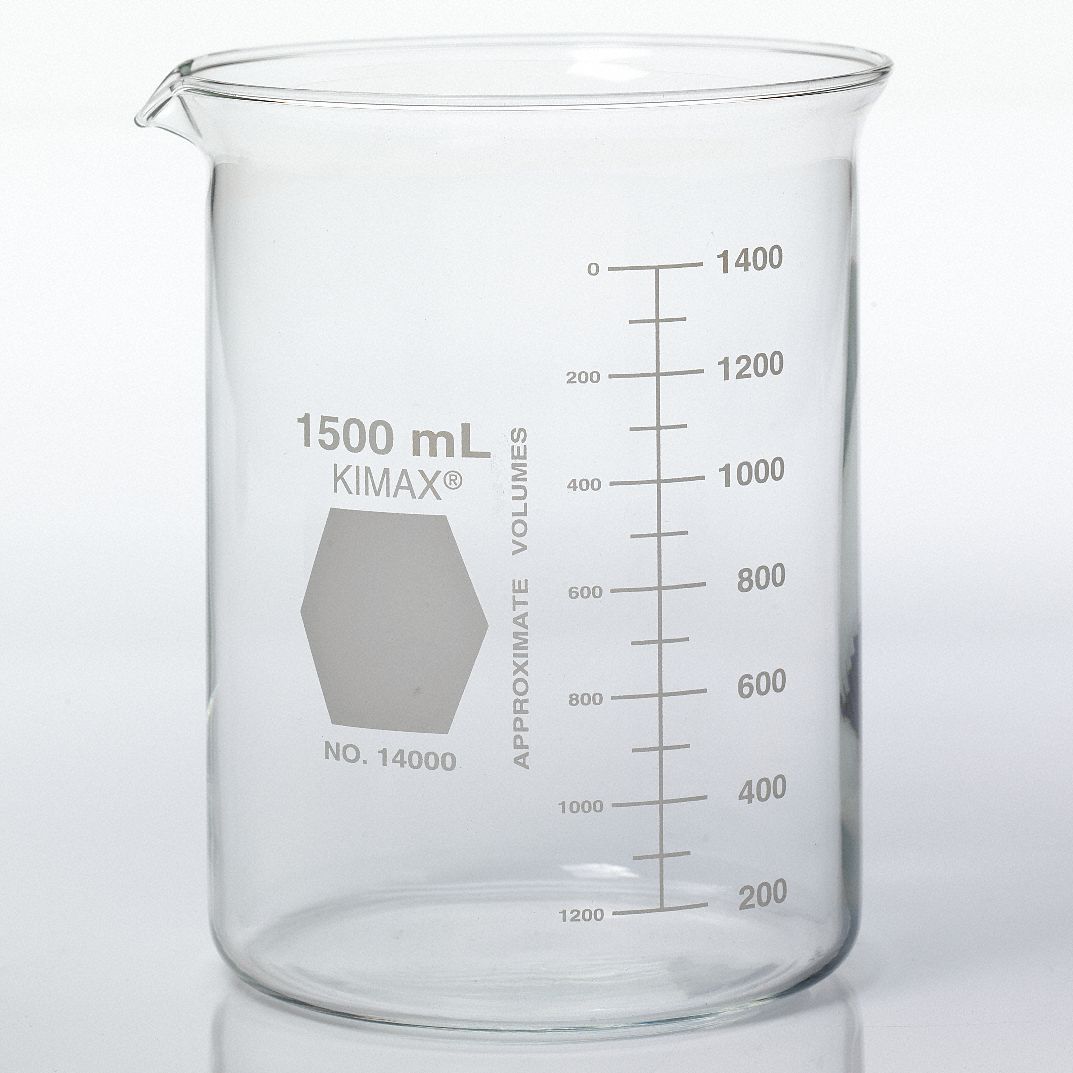KIMBLE KIMAX Glass Beaker, Low Form, 50 to 325mL, 48 PK - 38VK07|14000 ...