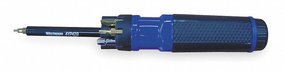 Lighted Multi-Bit Screwdriver, Magnetic, Number of Pieces 9 - Grainger