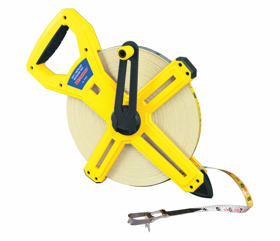 WESTWARD Cinta Métrica Larga 300 pies Sin Bloqueo Gancho Plegable ...