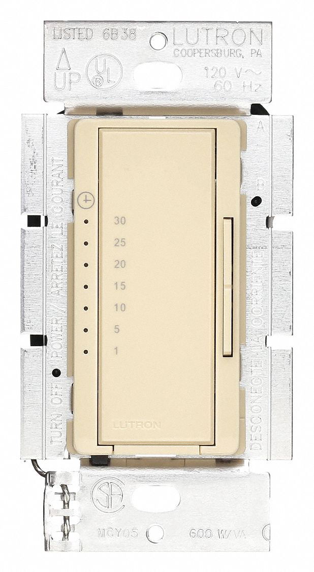 LUTRON, 30 min Max, 1 min Min, Countdown Timer - 4YPG4|MA-T530G-IV ...