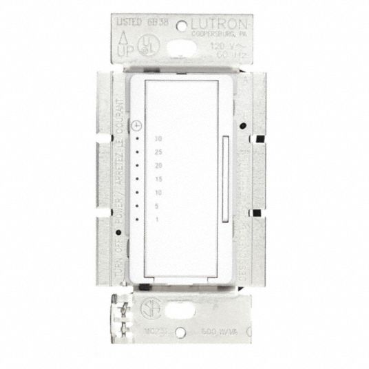 LUTRON, 30 min Max, 1 min Min, Countdown Timer - 4YPG5|MA-T530G-WH ...