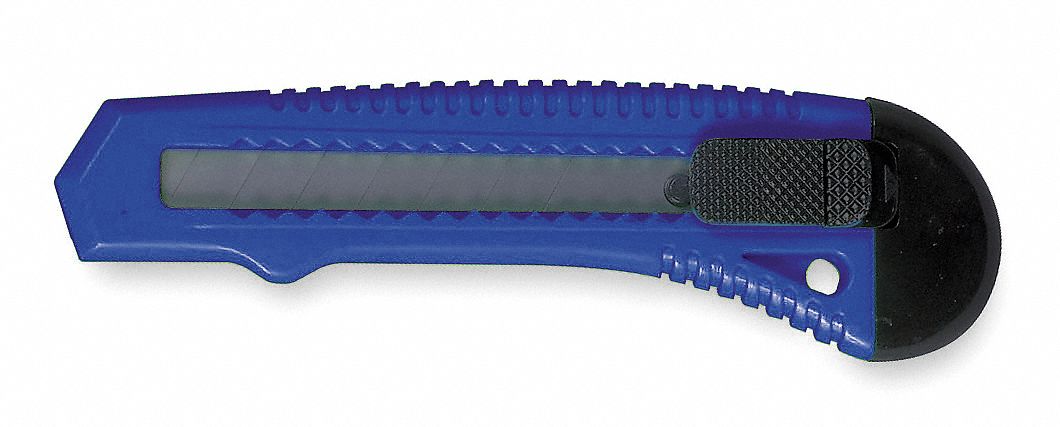 Snap-Off Utility Knife, 18mm, 5 3/4 in Overall Length, Number of Blades ...