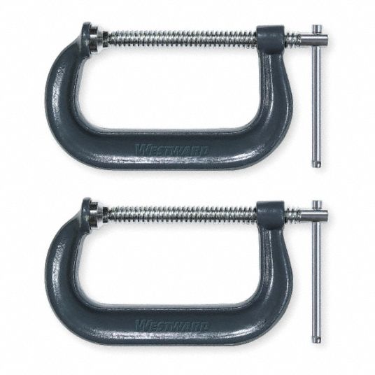 Heavy Duty Forged Steel C-Clamp Set, 10 in Max. Opening, 6 in Throat ...