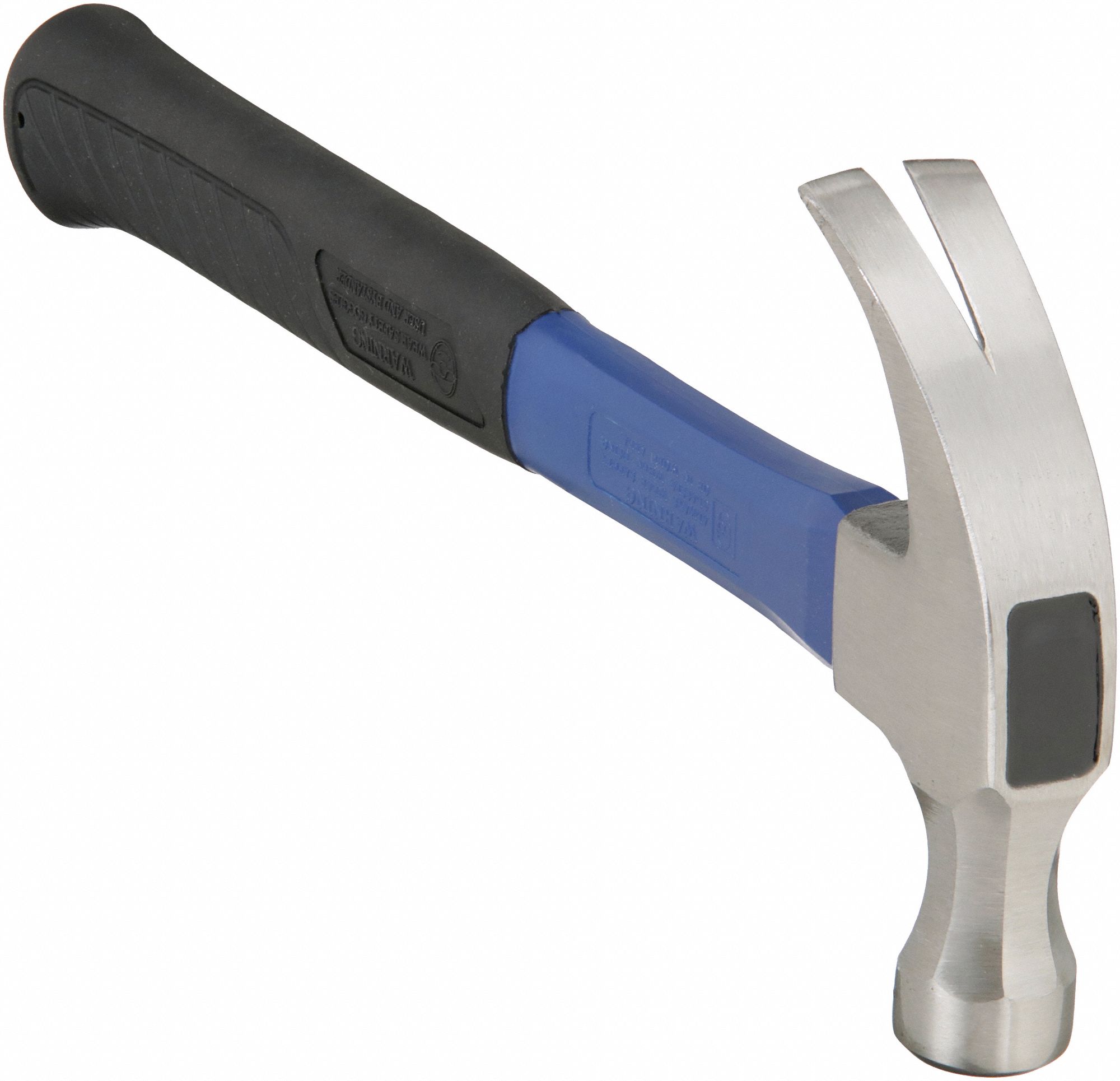 WESTWARD Curved Claw Hammer: Steel, Textured Grip, Fiberglass Handle ...