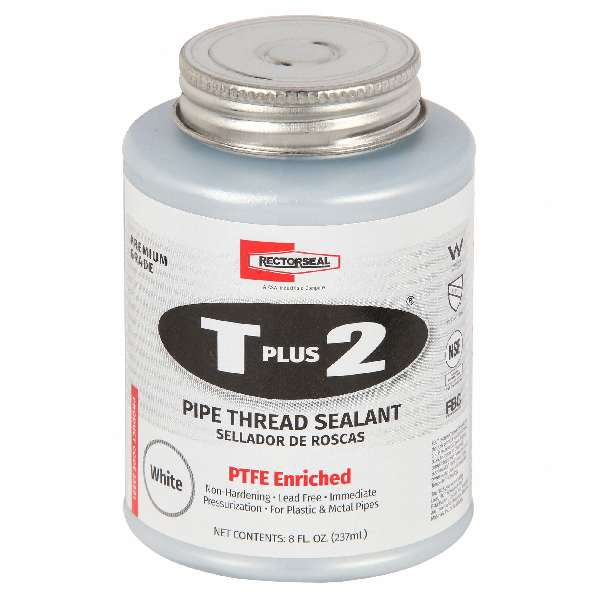 RECTORSEAL, T Plus 2, 8 fl oz, Pipe Thread Sealant - 4YRW6|23551 - Grainger