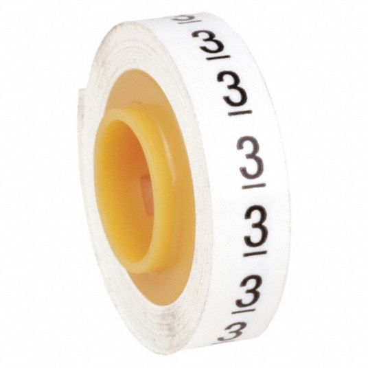 3M, 3, Black on White, Wire Marker Tape Refill - 4YT56|SDR-3 - Grainger