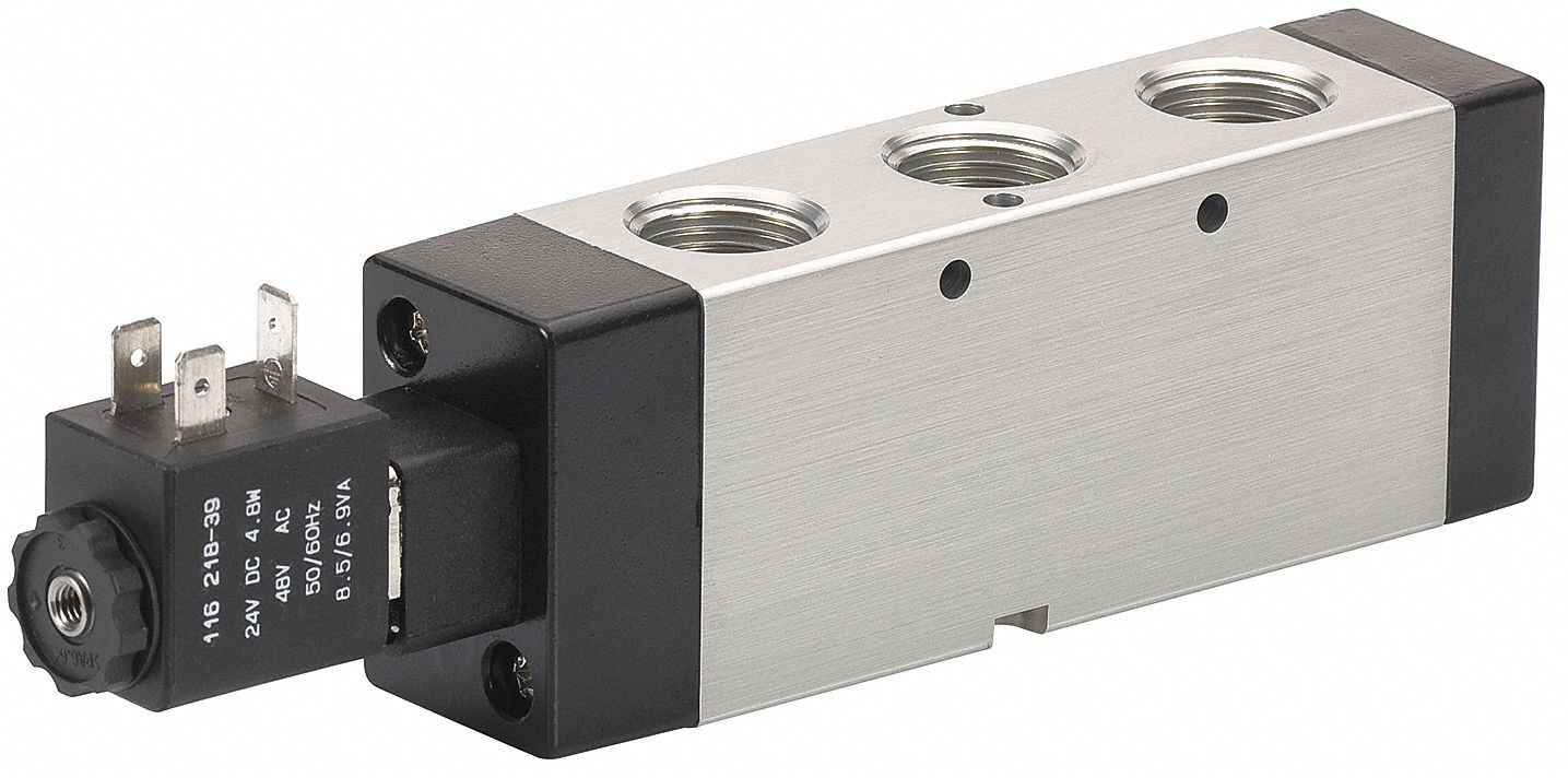 ARO, MaxAir, Three-Way / Two-Position, Solenoid Air Control Valve - 4YTG7|M254SS-024-D - Grainger