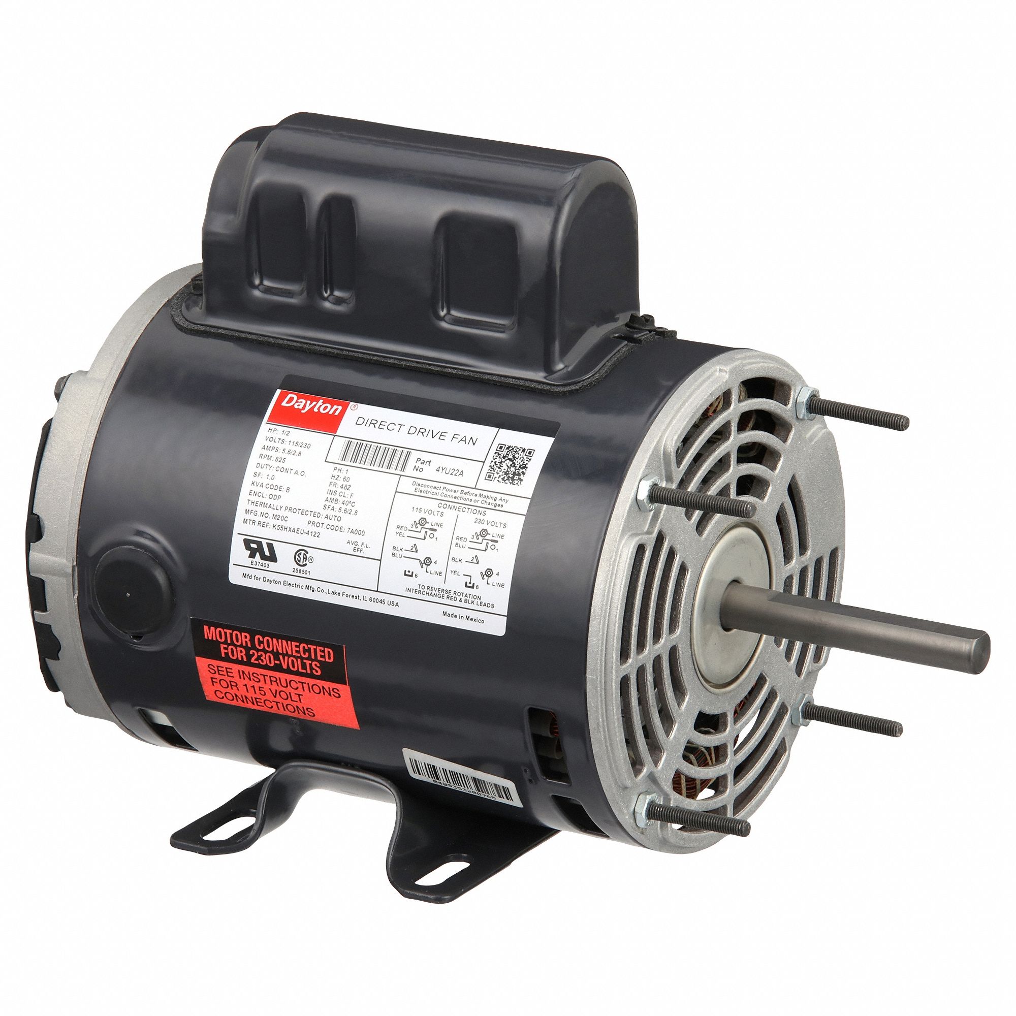 DAYTON, Rigid Base, Permanent Split Capacitor, Direct Drive Blower ...