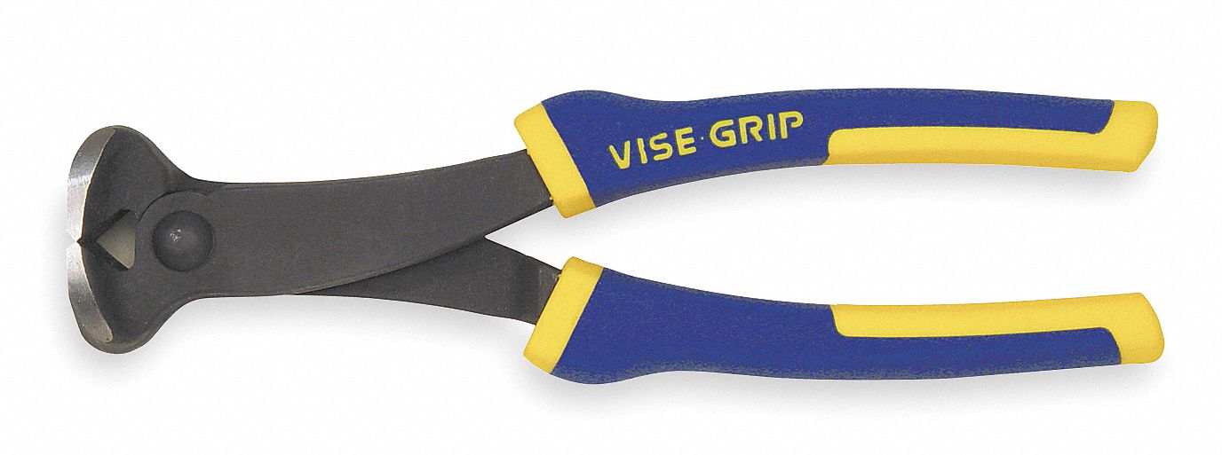 IRWIN VISE-GRIP, 8 in Overall Lg, 1 3/4 in Jaw Wd, End Cutting Nippers ...