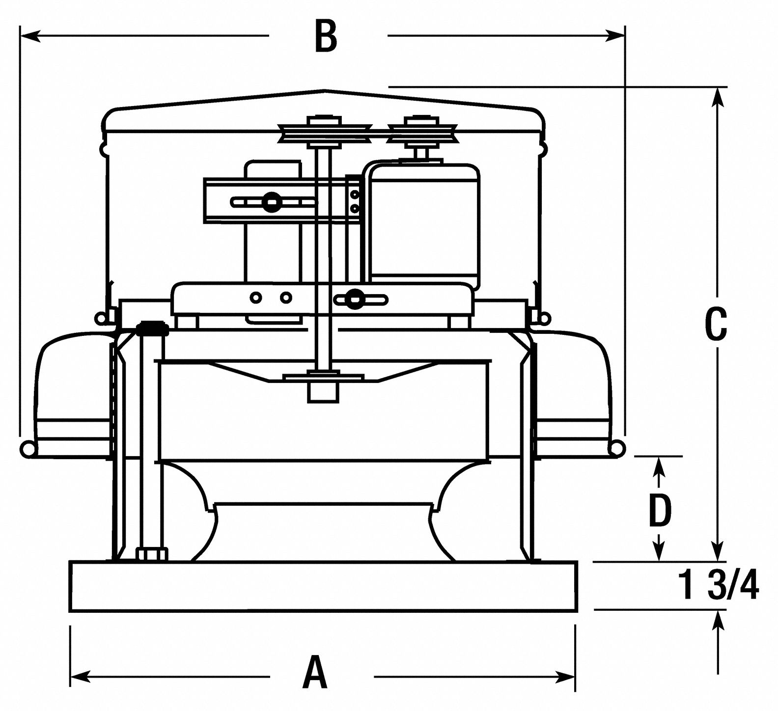 DAYTON Centrifugal Downblast Roof Exhaust Fan: Belt Drive, 14 3/4 in ...