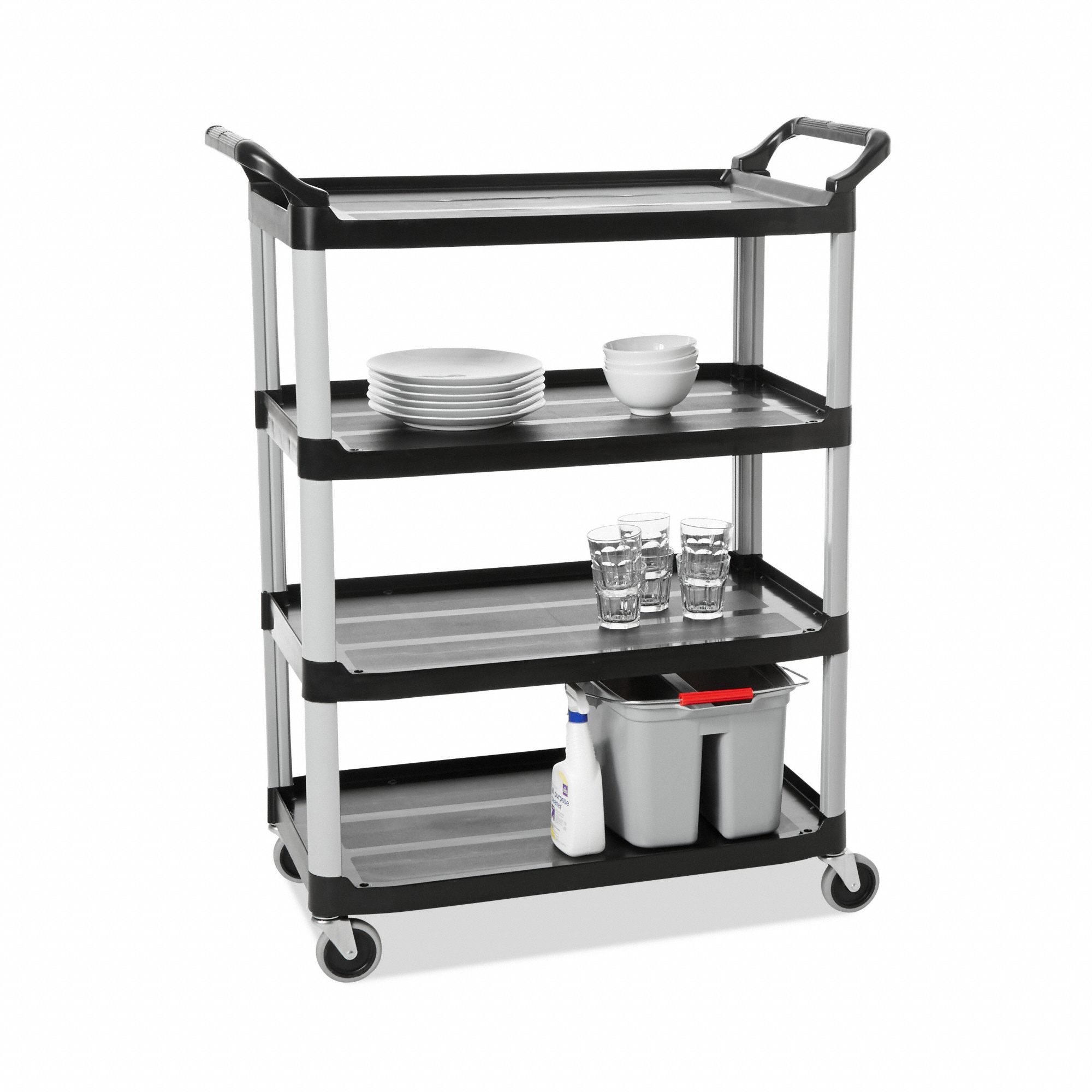 RUBBERMAID COMMERCIAL PRODUCTS Dual-Handle Utility Cart with Lipped ...