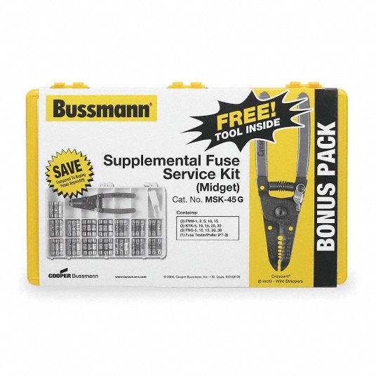 BUSSMANN, Includes Series FNM/FNQ/KTK, Midget Fuses, Fuse Kit - 4YY89 ...
