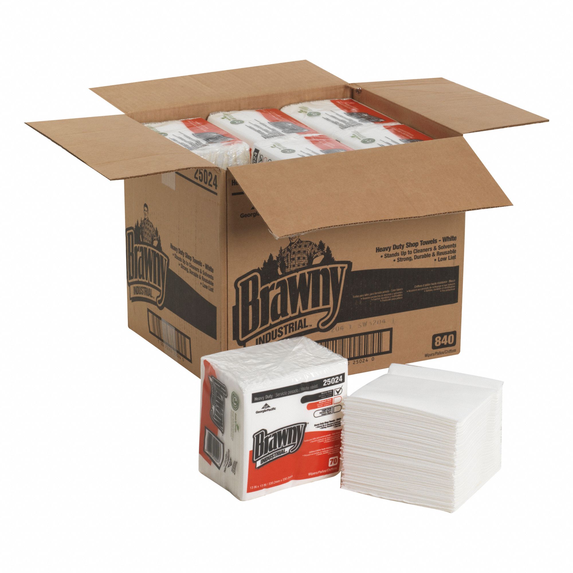 GEORGIA-PACIFIC Dry Wipe: 1/4 Fold, Heavy Absorbency, Best Wet Strength ...